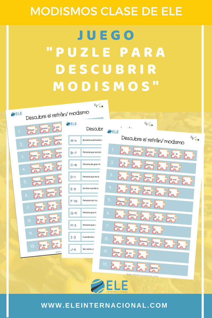 Puzzle para descubrir modismos - ELEInternacional