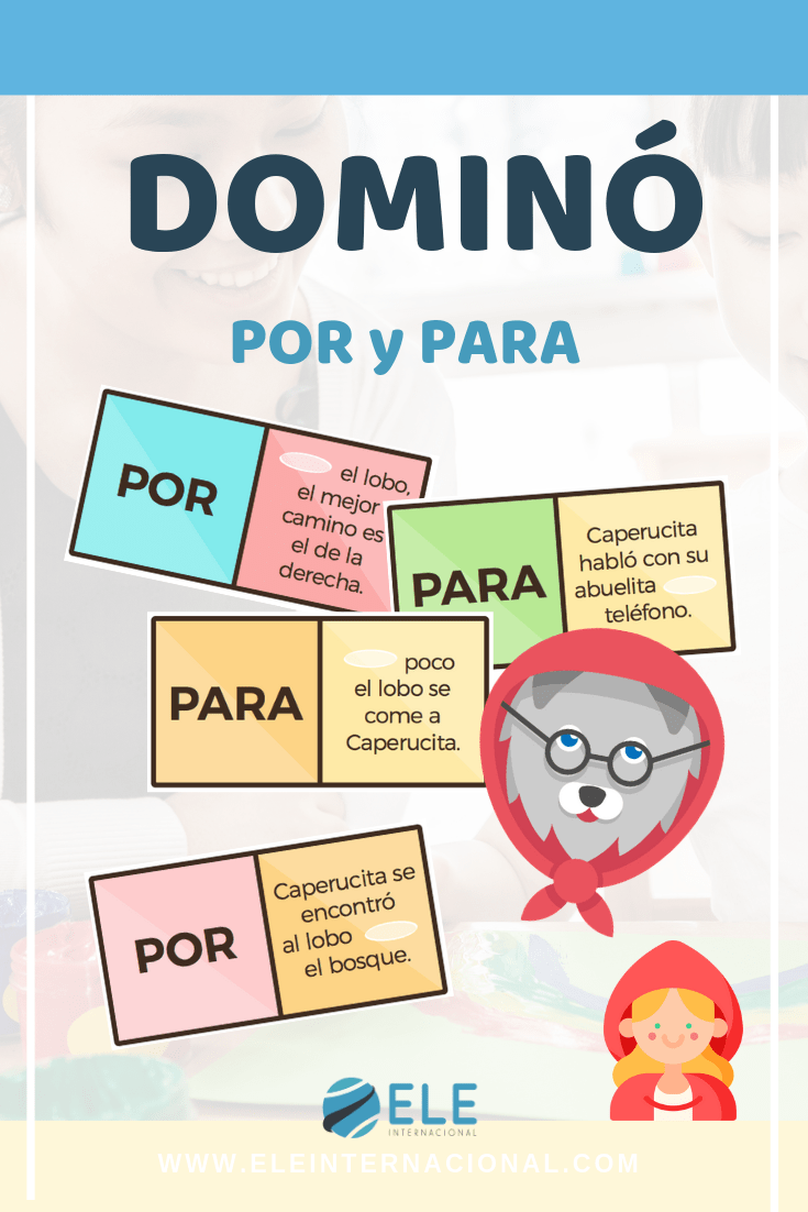 Dominó para practicar las preposiciones por y para (B1 y B2)