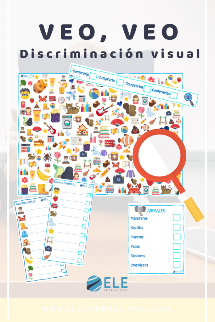 Veo veo: lámina + plantillas para jugar con niños en clases de ELE