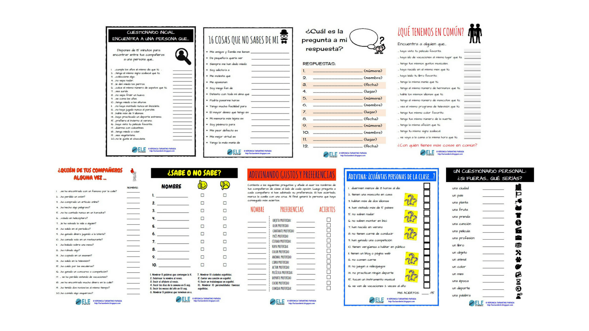 9 Versiones del juego "Find someone who..." para la clase de ELE ...
