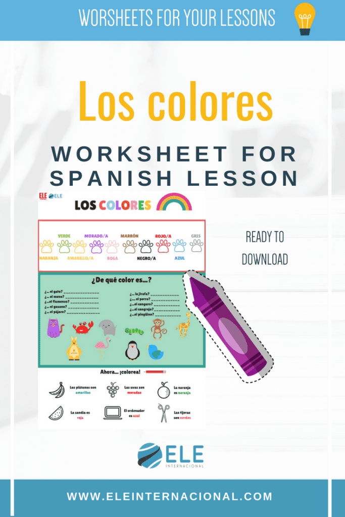 Ficha para enseñar los colores en clase de ELE para niños ...