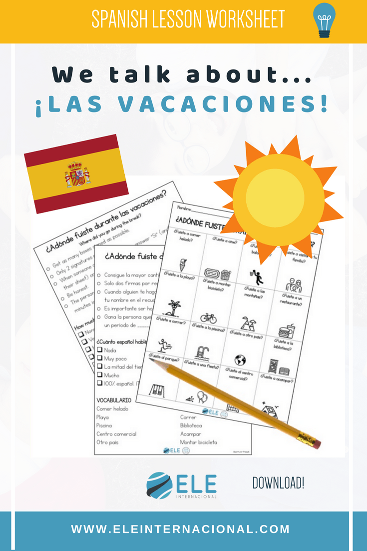 ¿Adónde fuiste durante las vacaciones? - Actividad rompe hielo ...