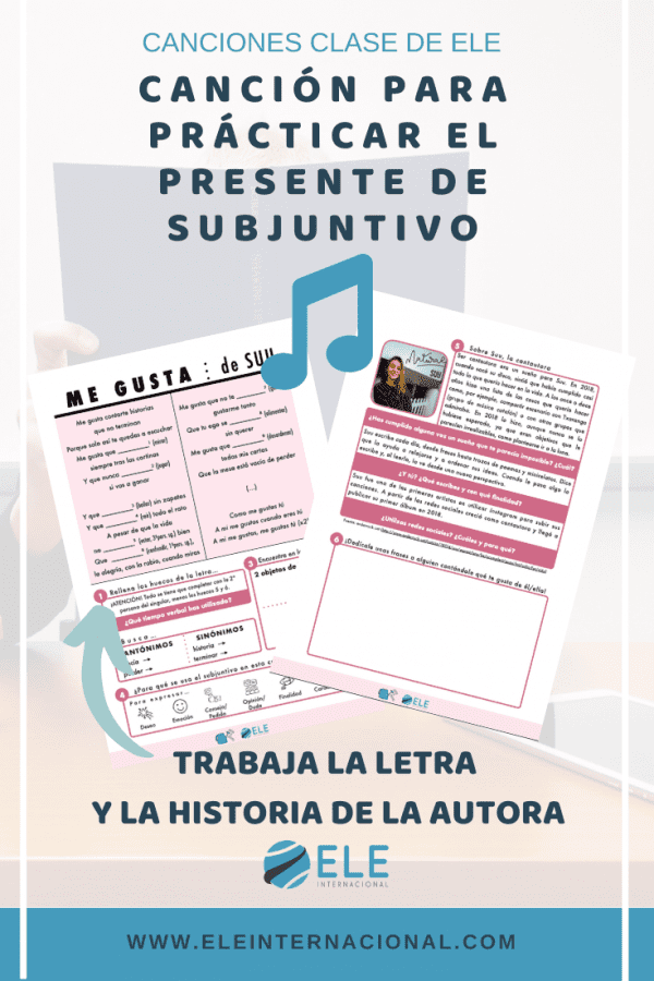 Fichas sobre el presente de subjuntivo a partir de una canción de amor