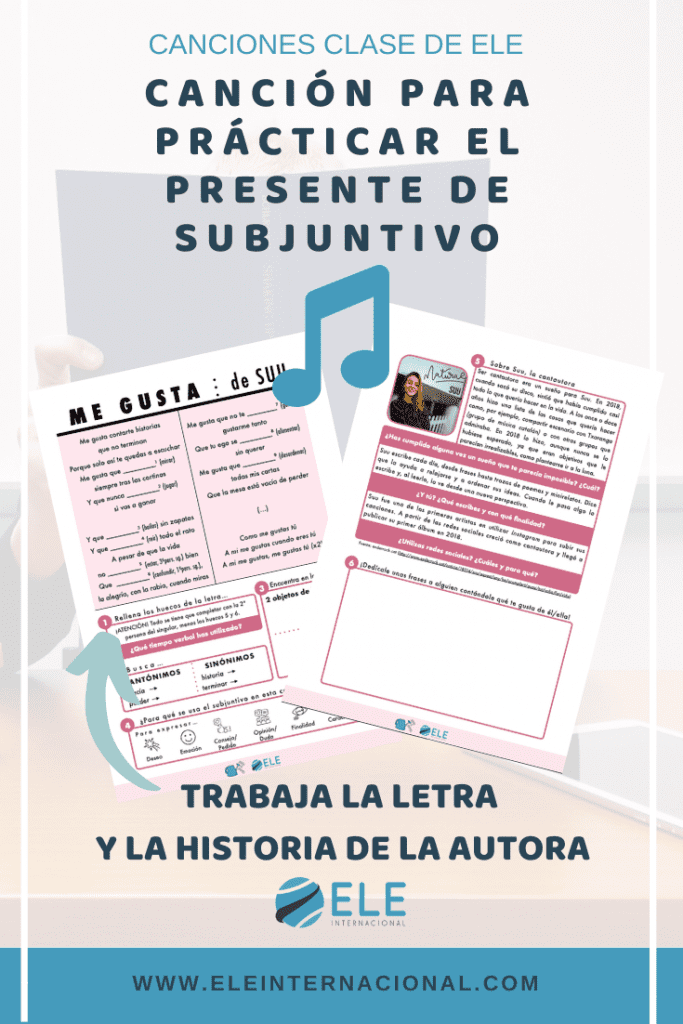 Fichas sobre el presente de subjuntivo a partir de una canción de amor