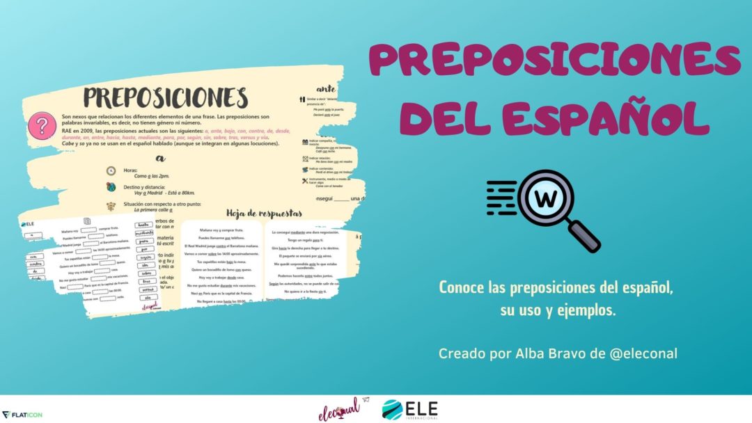 Las preposiciones del español [infografía con ejemplo + actividad]