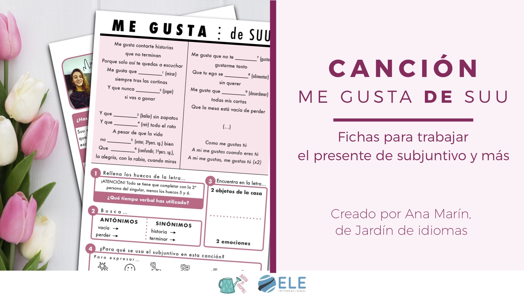 Fichas sobre el presente de subjuntivo a partir de una canción de amor