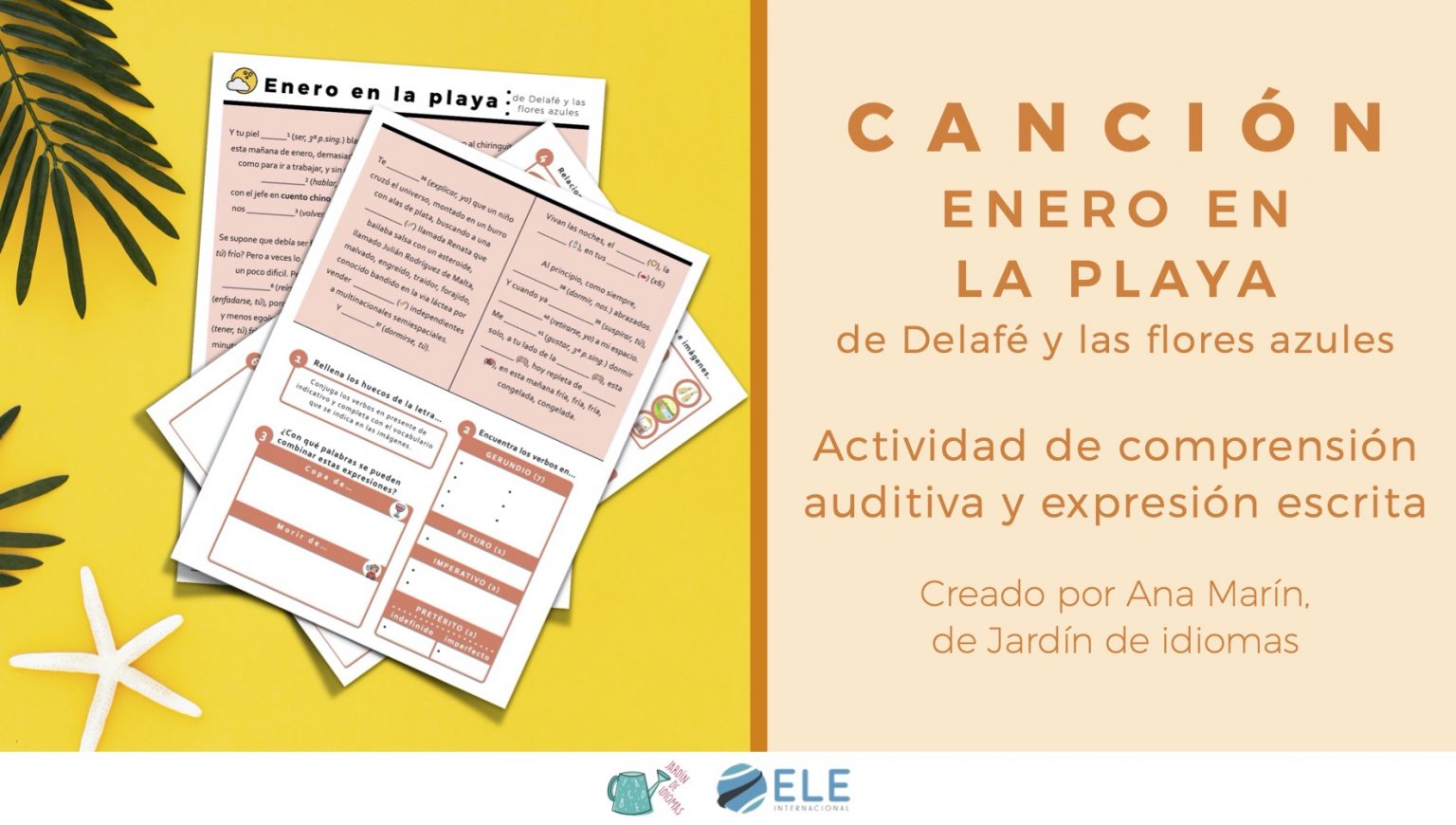 Canción Enero en la playa para trabajar la comprensión auditiva