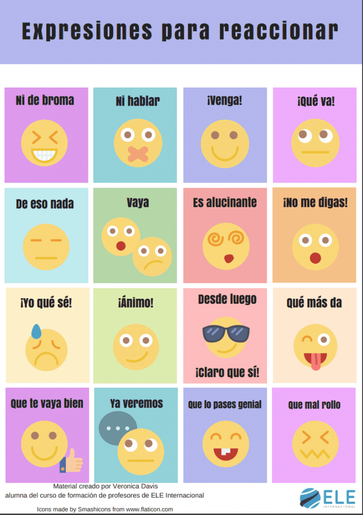 Expresiones para reaccionar en español - ELEInternacional