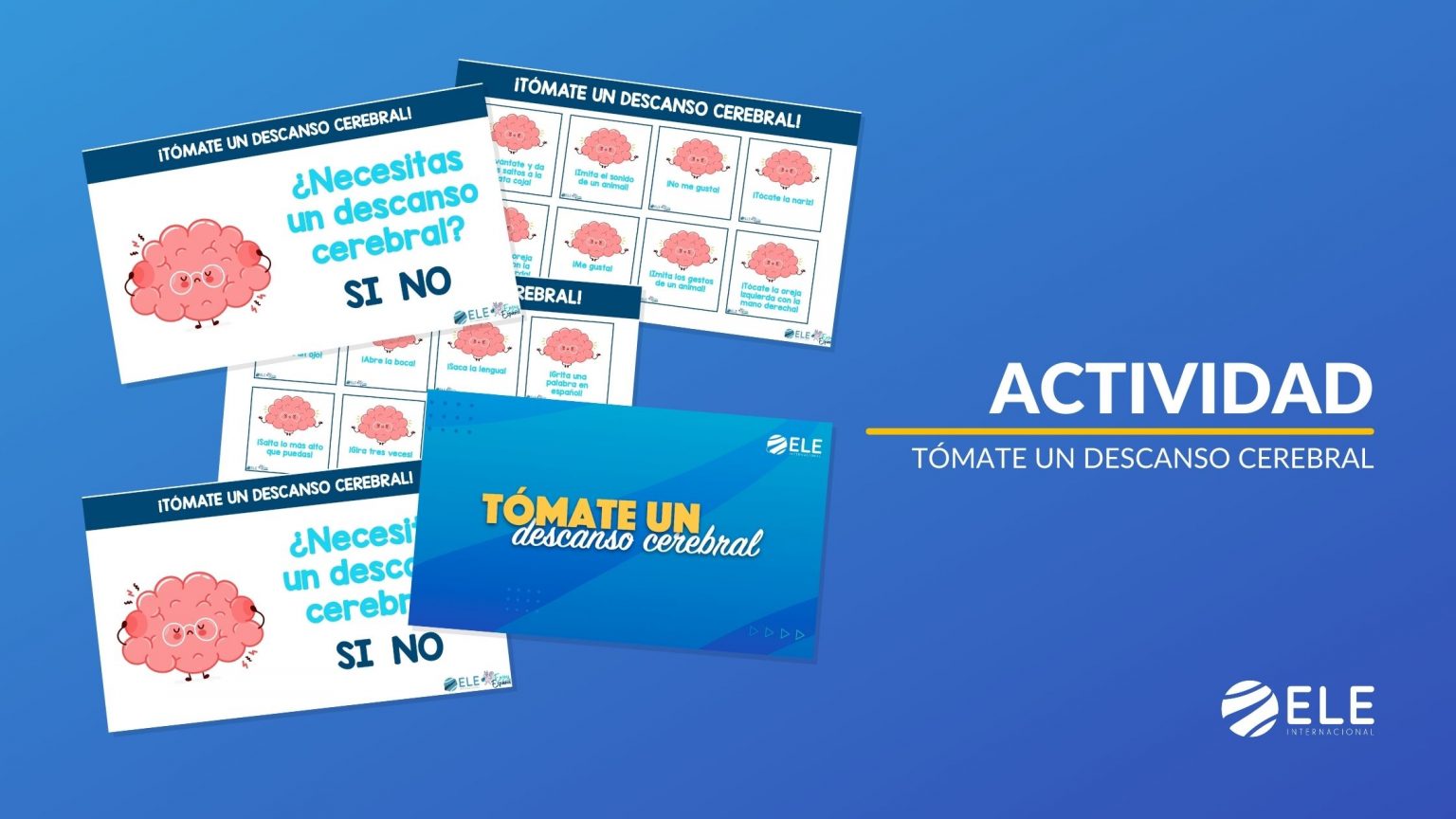 Tarjetas descargables para hacer descansos cerebrales en el aula