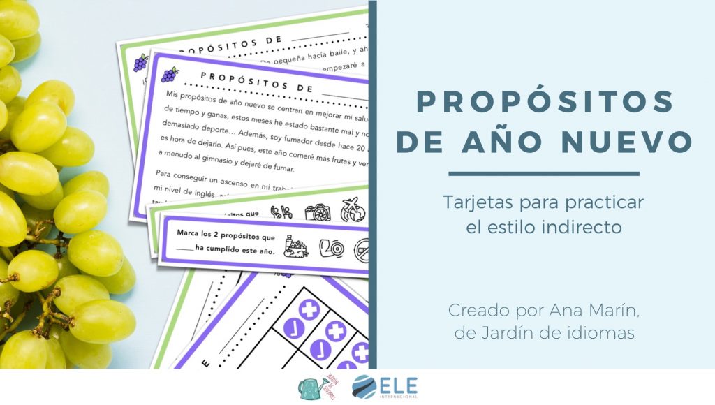 Propósitos de año nuevo: ficha para trabajar el estilo indirecto