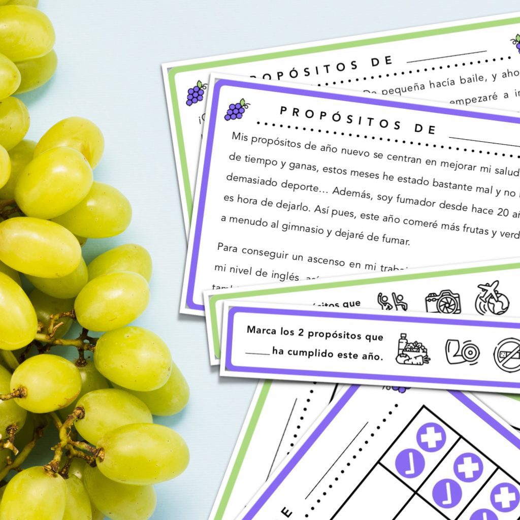 Propósitos de año nuevo: ficha para trabajar el estilo indirecto