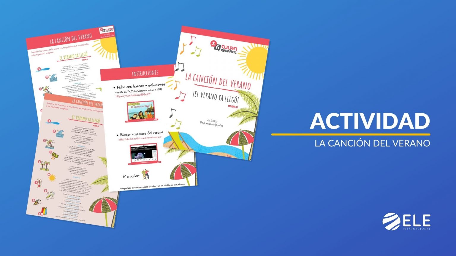 Canción y actividad para enseñar el vocabulario de verano en español
