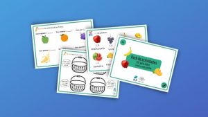 El verbo gustar en español y frutas: 8 imprimibles para niños